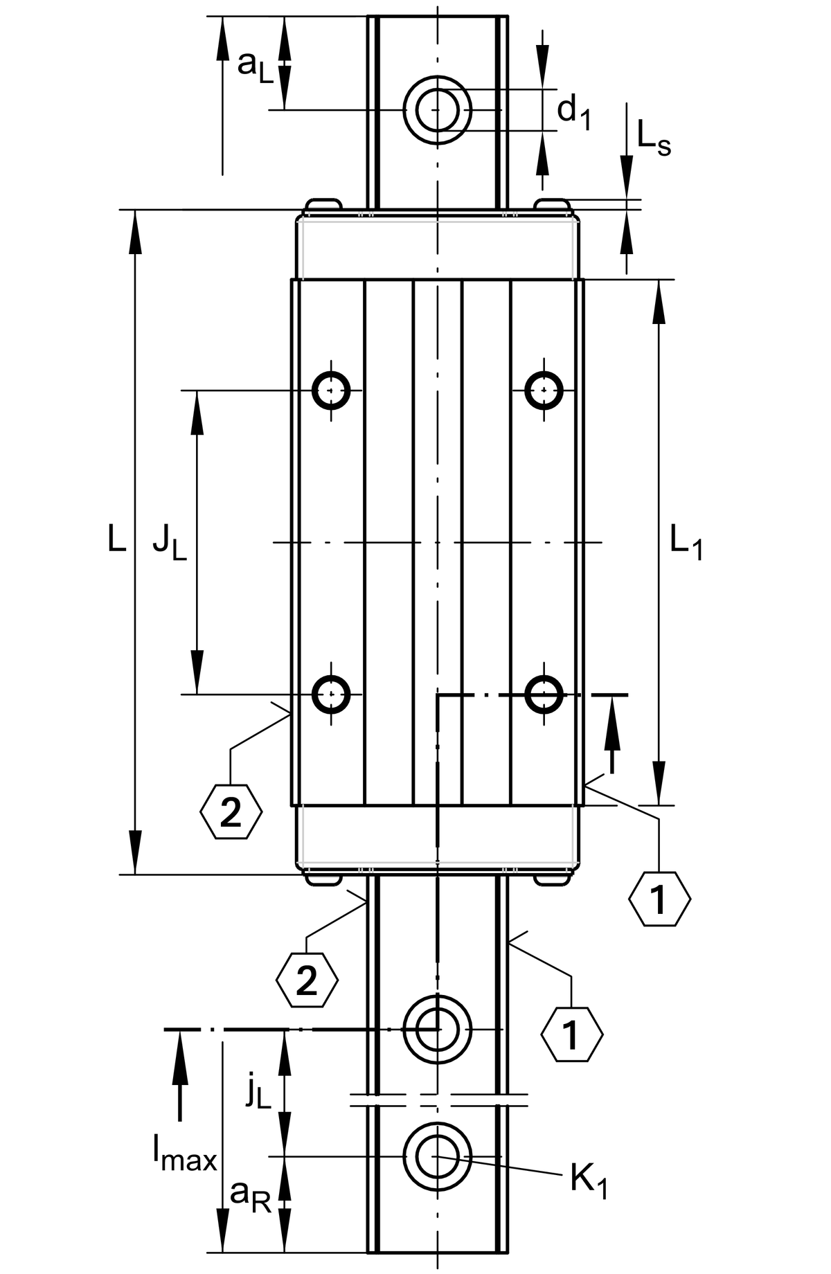 Recirculating ball bearing carriage KWVE45-B-SL - 型號搜尋 - 中軸事業